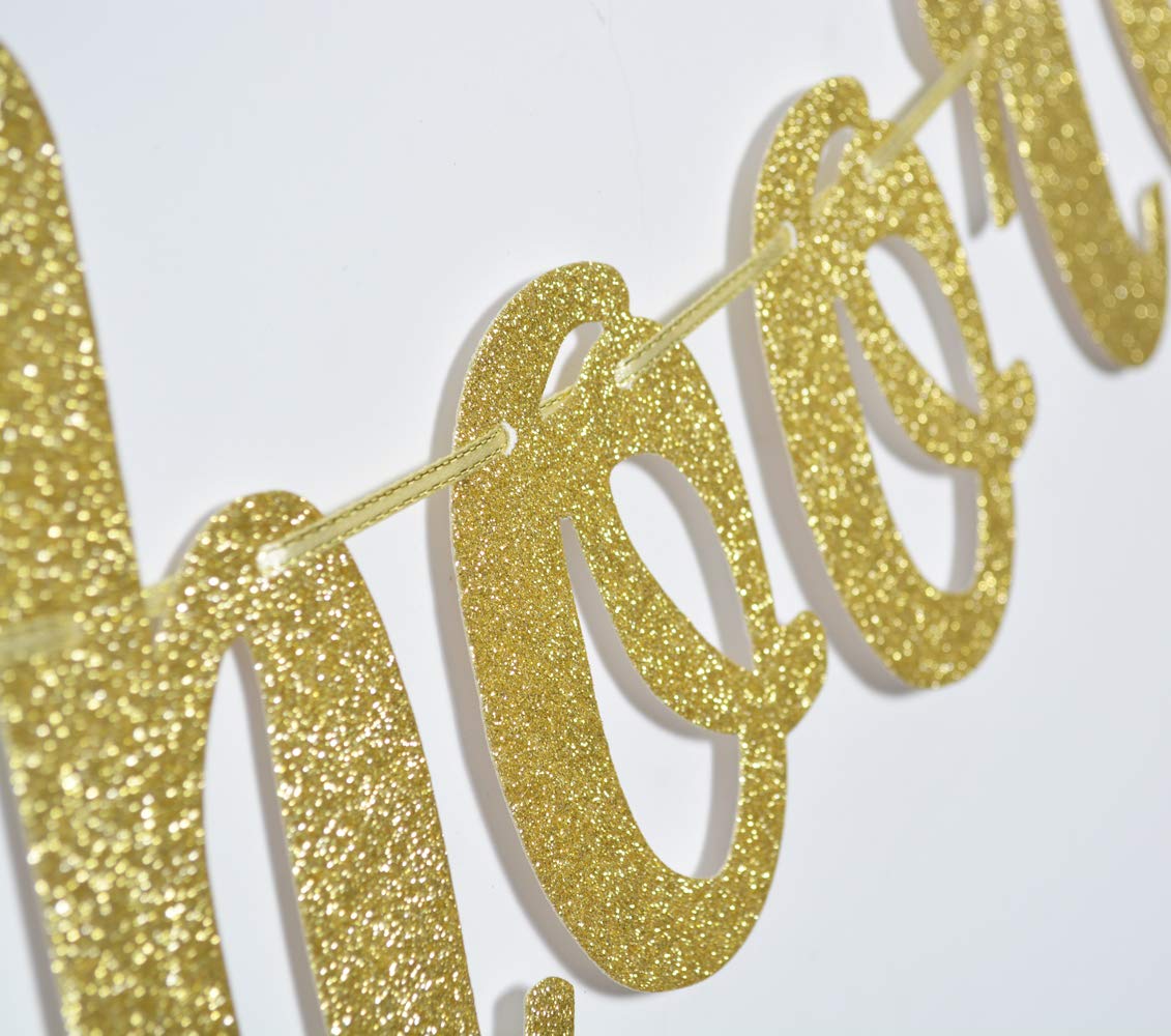 Hip Hop Hooray Gold Glitter Banner