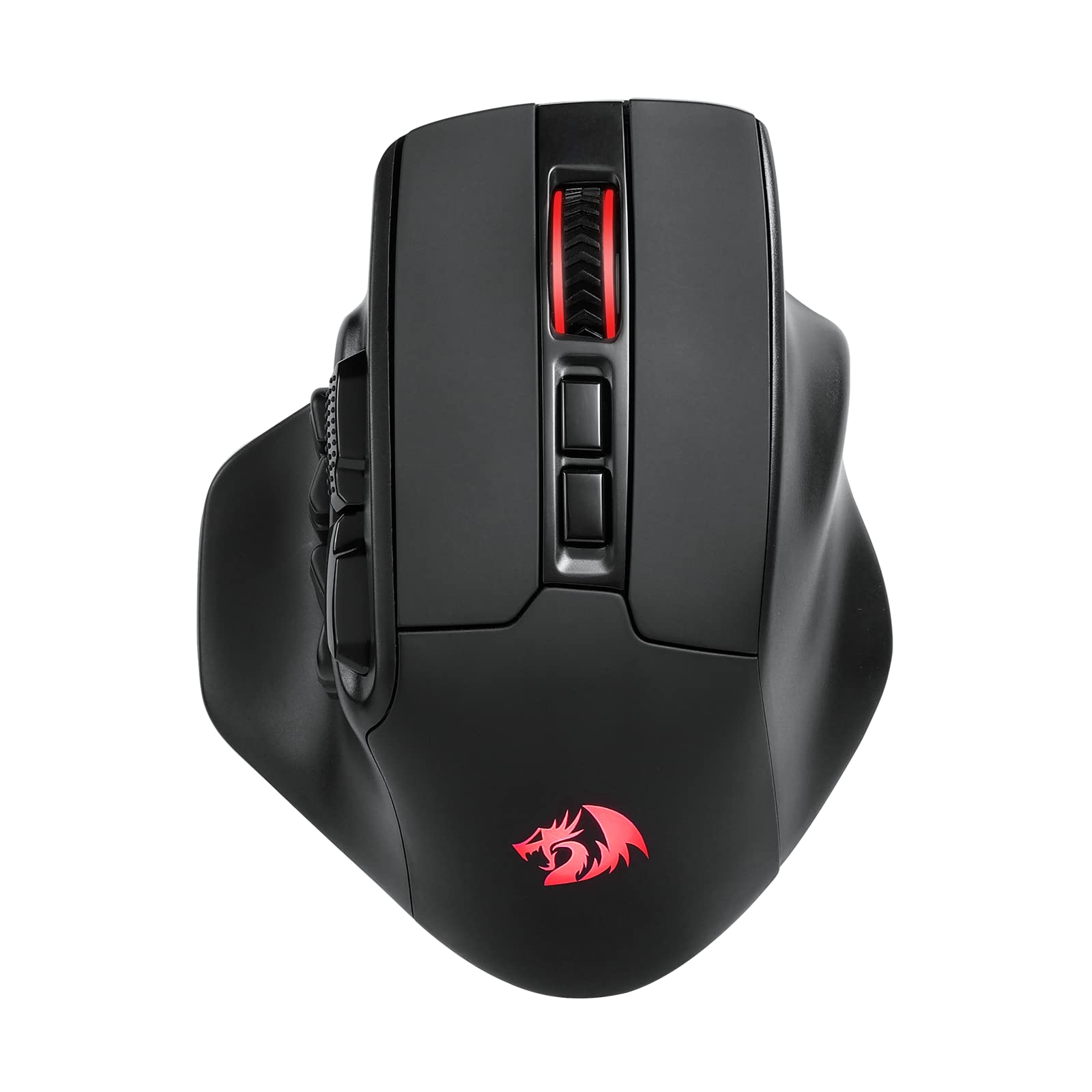 Redragon M811 PRO Wireless MMO Gaming Mouse, 15 Programmable Buttons RGB Gamer Mouse w/Ergonomic Natural Grip Build, 10 Side Macro Keys, Software Supports DIY Keybinds & Backlit