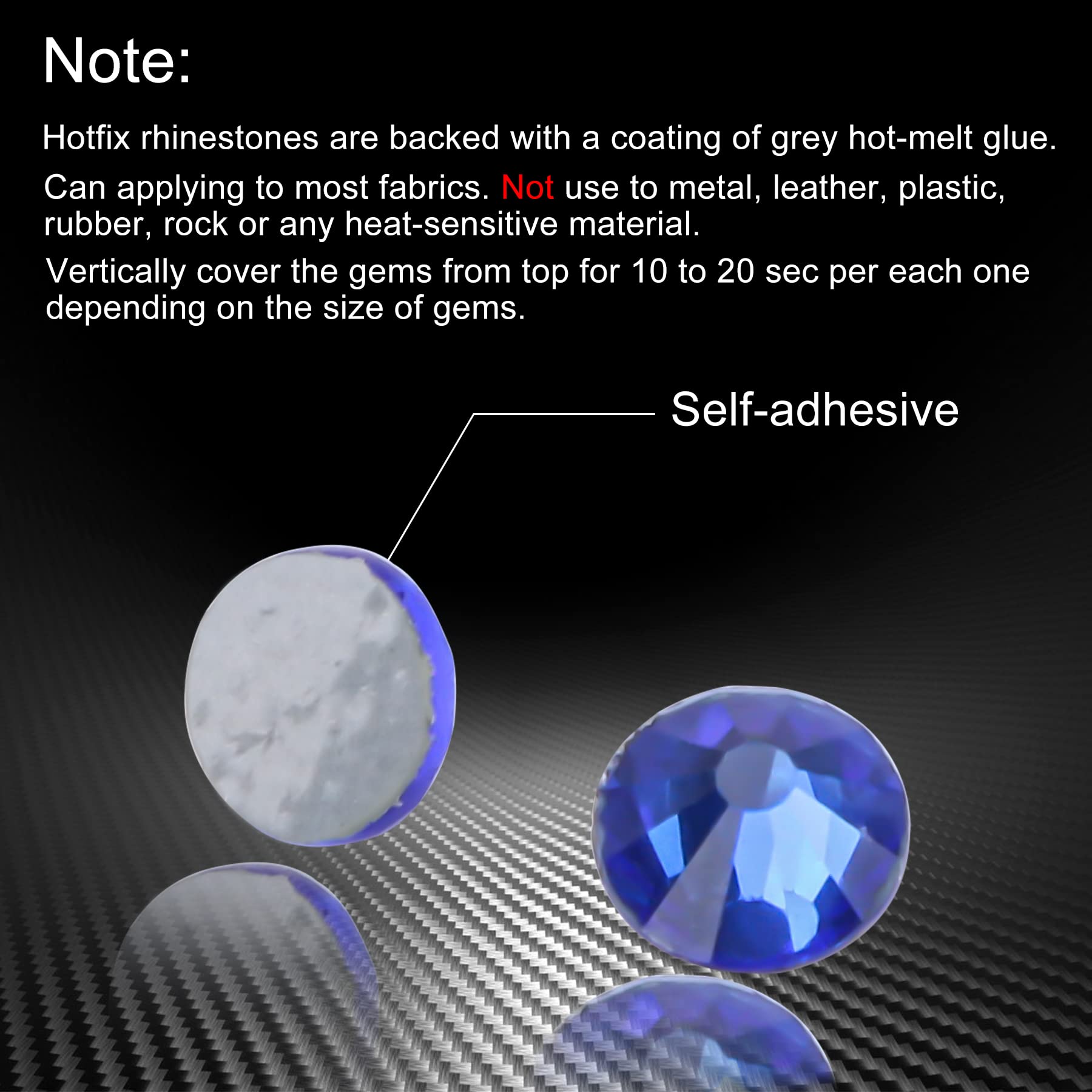 Jollin Hot Fix Crystal Flatback Rhinestones Glass Diamantes Gems 6.4mm(30ss 288pcs, Sapphire)