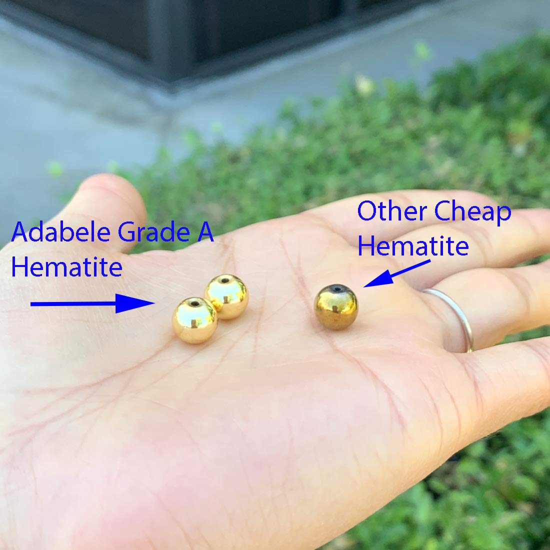 1 Strand Adabele Grade A Natural Hematite Rose Gold Plated Healing Gemstone 8mm Round Loose Beads Gem Stone Spacer (47-50pcs) for Jewelry Craft Making GFC-D8