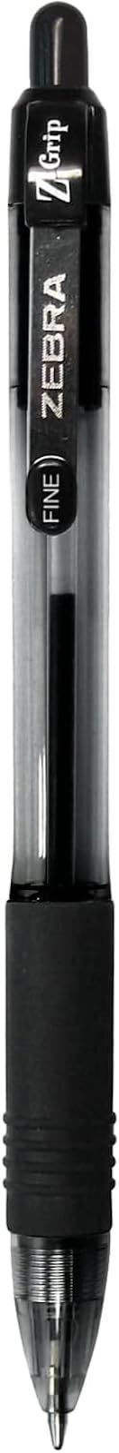 Zebra Pen Z-Grip Retractable Ballpoint Pen, Fine Point, 0.7mm, Black Ink, 12-Pack
