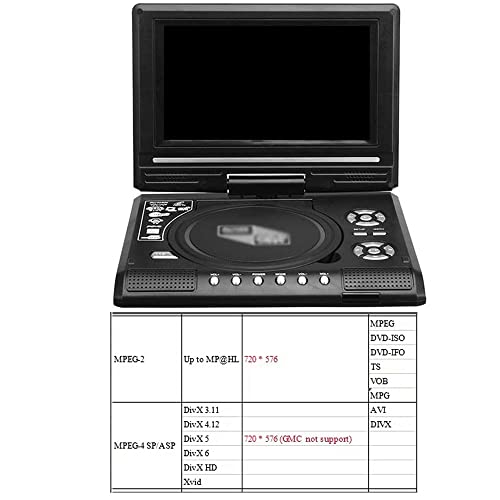 QUZHI 7.8 Inch 16:9 Widescreen 270° Rotatable LCD Screen Home Car TV DVD Player Portable VCD Compact Disc MP3 Viewer with Game Function
