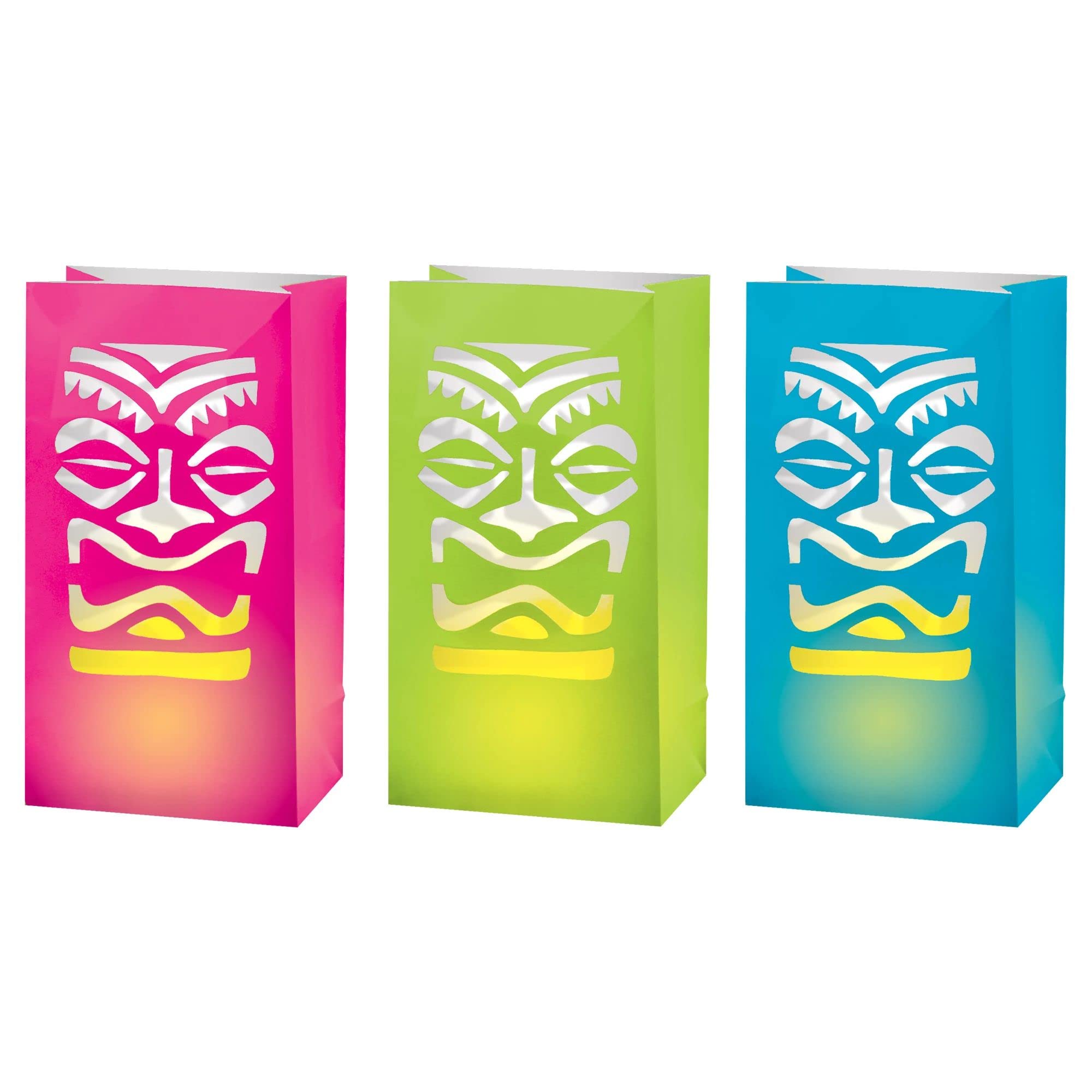 Tiki LED Luminaries - 11" x 6", Assorted Colors, 6 Pcs