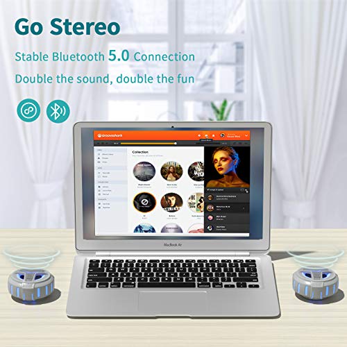 EBODA Shower Bluetooth Speaker, IPX7 Waterproof Portable Floating Speaker with Loud HD Sound, True Wireless Stereo Speaker with LED Light, 24H Play for Shower Pool Beach, Gifts for Men, Women - Gray