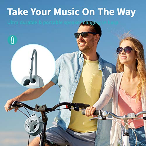 EBODA Shower Bluetooth Speaker, IPX7 Waterproof Portable Floating Speaker with Loud HD Sound, True Wireless Stereo Speaker with LED Light, 24H Play for Shower Pool Beach, Gifts for Men, Women - Gray