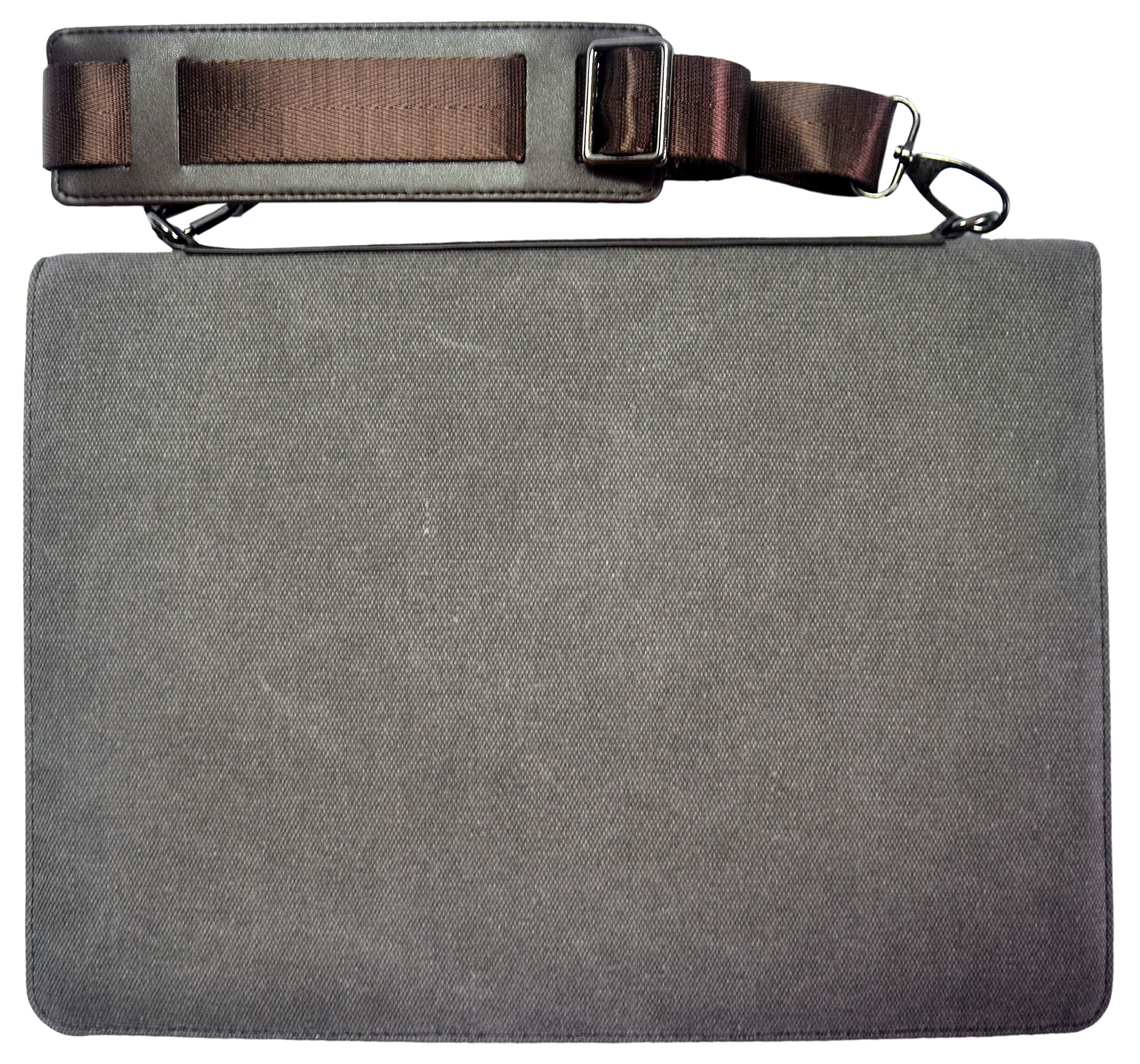 Canvas and Vegan Leather Artist Padfolio by Metier Life | Art Portfolio Organizer and Drawing Pad | Card and Art Material Storage with Included Sketch Book |