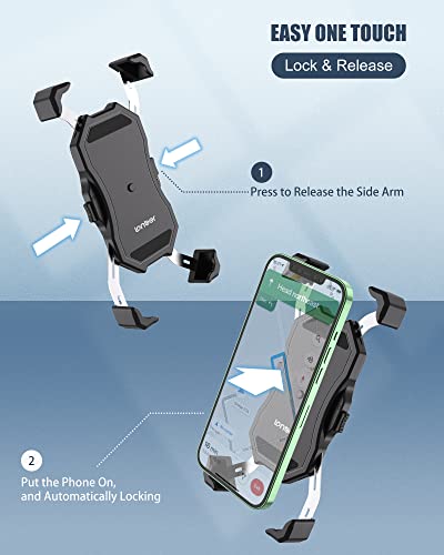 Lonbor Phone Mount for Car【Big Rear Mirrors Friendly】 Rear View Mirror Phone Holder,【2023 Upgraded 4 Clip More Stable】 360 Rotatable and Retractable Car Phone Holder Fit All Mobiles & Vehicles