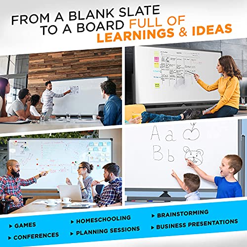 Zenguin Mobile Whiteboard β Easel Style Dry Erase Board w Locking Wheels - Double Sided Magnetic Easel Board - Adjustable Height Rolling Whiteboard - Portable Whiteboard w Accessories (48x36, Gray)
