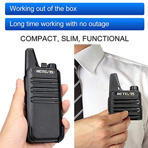 Retevis RT22 Walkie Talkies (6 Pack) with Headset (6 Pack), Rechargeable Hands Free Two Way Radios Bundle RT22 Walkie Talkies Earpiece