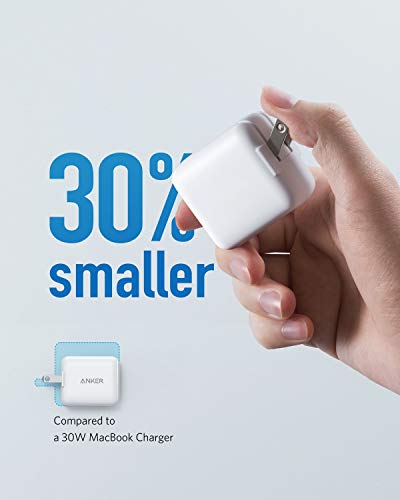 USB C Charger, Anker 30W PIQ 3.0 USB-C Fast Charger Adapter, PowerPort III Mini Compact Charger for iPad/iPad Mini, for iPhone 14/14 Plus/14 Pro/14 Pro Max/13, Pixel, Galaxy, and More