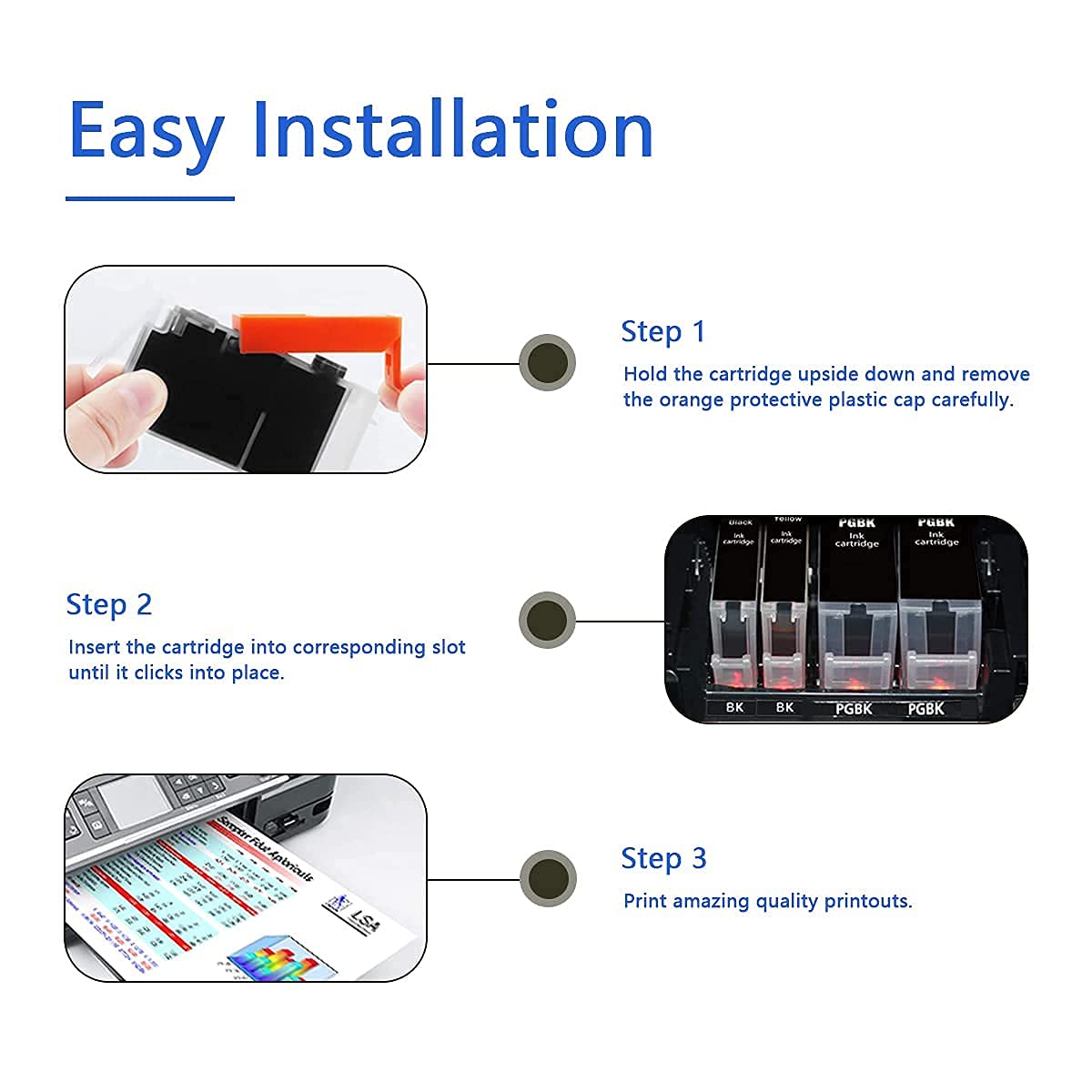 Ankink Compatible Canon PGI 250XL CLI 251XL Ink Cartridge use with PIXMA MX922 MX920 IP7220 MG5520 MG5420 IX6820 IP8720 MG7520 MG7120 MG6320 Printer 250 251 XL Black Combo Pack(2 PGBK,2 Black) pgi250