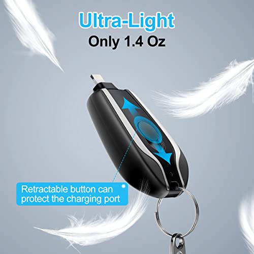 EMNT Keychain Portable Charger for iPhone,1700mAh Mini Power Emergency Pod,External Fast Charging Power Bank Battery Pack, Smaller Cell Phone Charger for iPhone 14,13,12,11,Plus,Pro,MaxXS,XR,X,8,7,6s