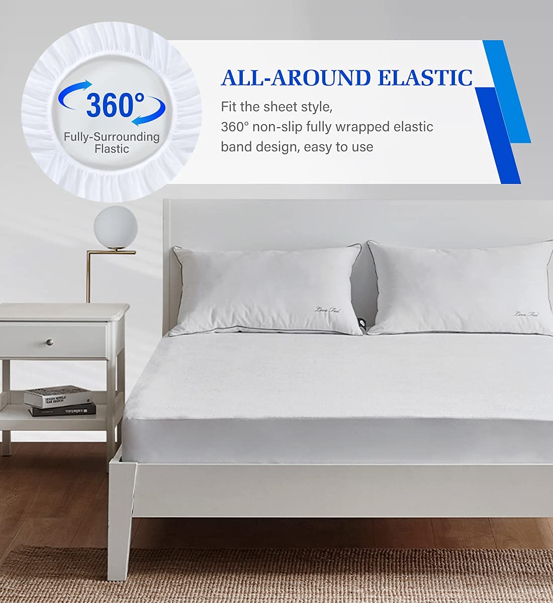 Full Size Mattress Protector Waterproof Mattress Protector Full Mattress Pad Cover Noiseless, Soft Breathable Cotton Terry for Pets Kids Adults 54" x 75"