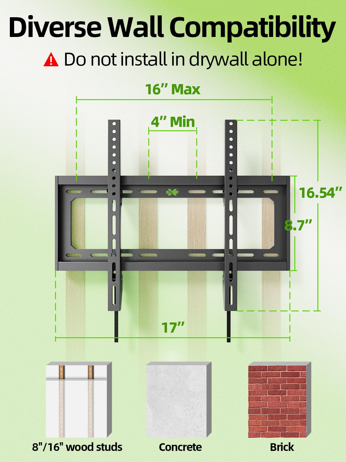 Tilting TV Wall Mount Low Profile for Most 26-55" Flat Screen LED, LCD, Curved TVs, Tilt TV Mount Bracket VESA 400x400mm- Holds Up to 99lbs, Easily Lock and Release to Mount on 12" or 16" Stud