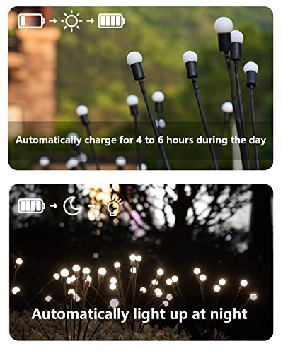 Otdair Solar Lights for Outside Garden,New-Upgraded 4 Pack Solar Lights Outdoor Waterproof,Outdoor Lights Solar Powered,Garden Lights Solar Outdoor for Backyard Garden White 8LED
