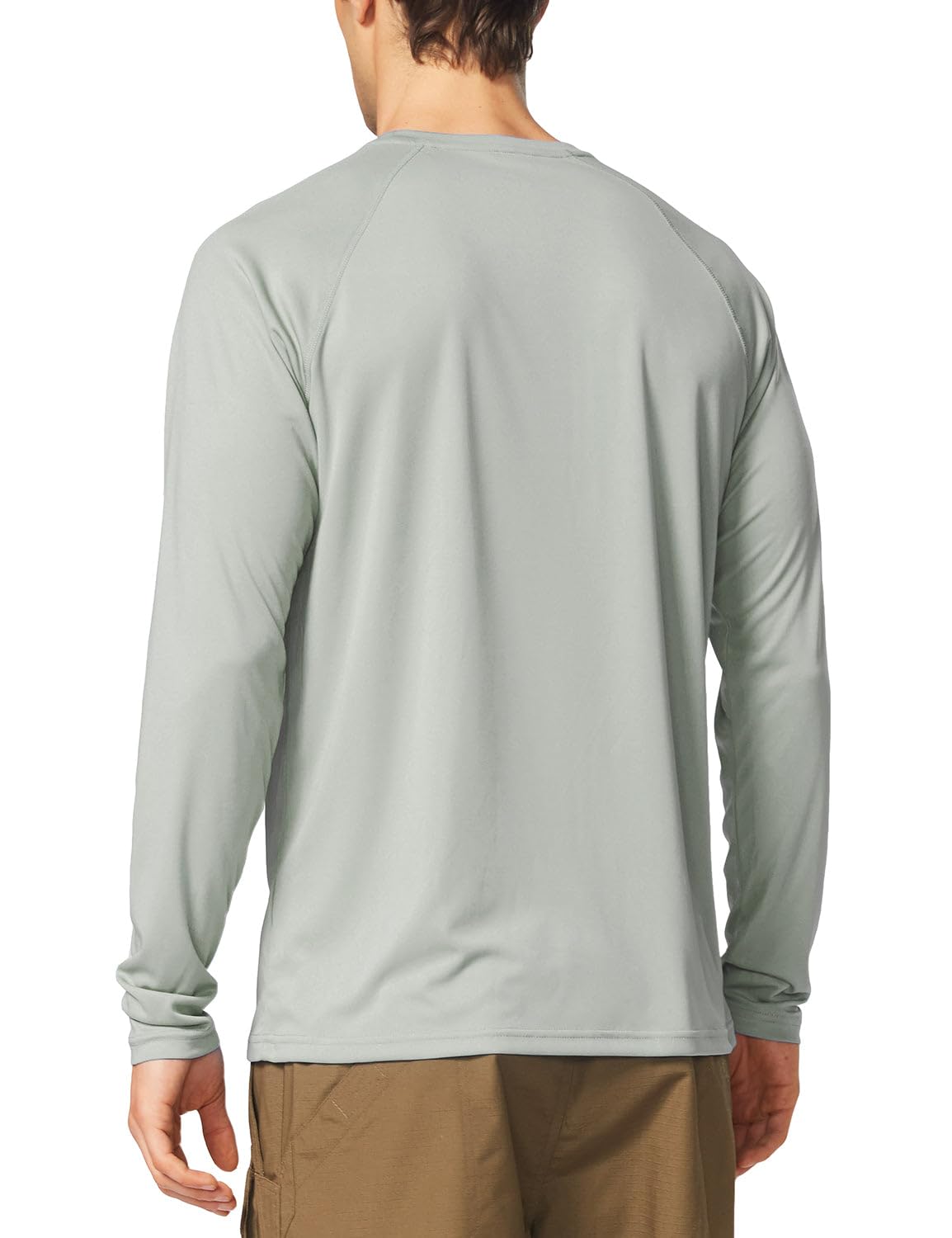 BALEAF Men's Rash Guard Shirts Fishing Long Sleeve UV Sun Protection SPF T-Shirts UPF 50+ Lightweight Beach Gray Size XXL