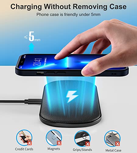 Dual Wireless Charger, GuMosh Wireless Charging Pad for Multiple Devices, Fast Wireless Charging Mat for iPhone 14 13 12 11 Pro Max/14 Plus/Mini, Galaxy S22/S21/S20, Airpods 3/2/Pro,Qi-Enabled Phones
