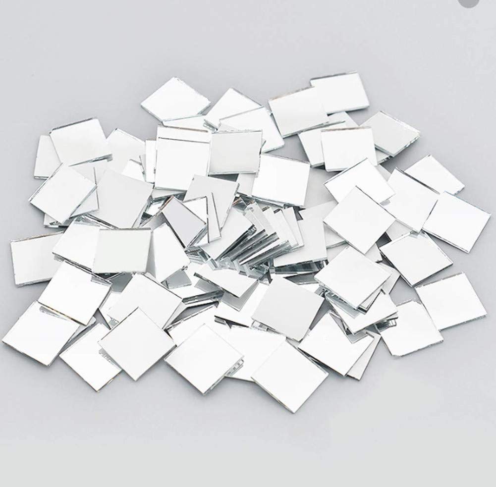 Self Adhesive Real Glass Silver Mirrors Mosaic Tiles Sticker for Craft Square Glass Tiles,2400pcsMirrors 5mm by 5mm