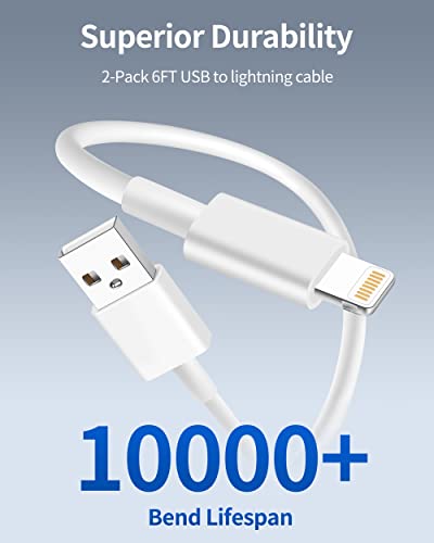 iPhone Charger [Apple MFi Certified], ARCCRA 3-Pack 3FT 6FT 10FT Lightning Cable Data Sync Charging Cords with 2 X Dual Port USB Wall Charger Block Plug for iPhone 13 12 11 Pro Max XS XR X 8 7 6 Plus