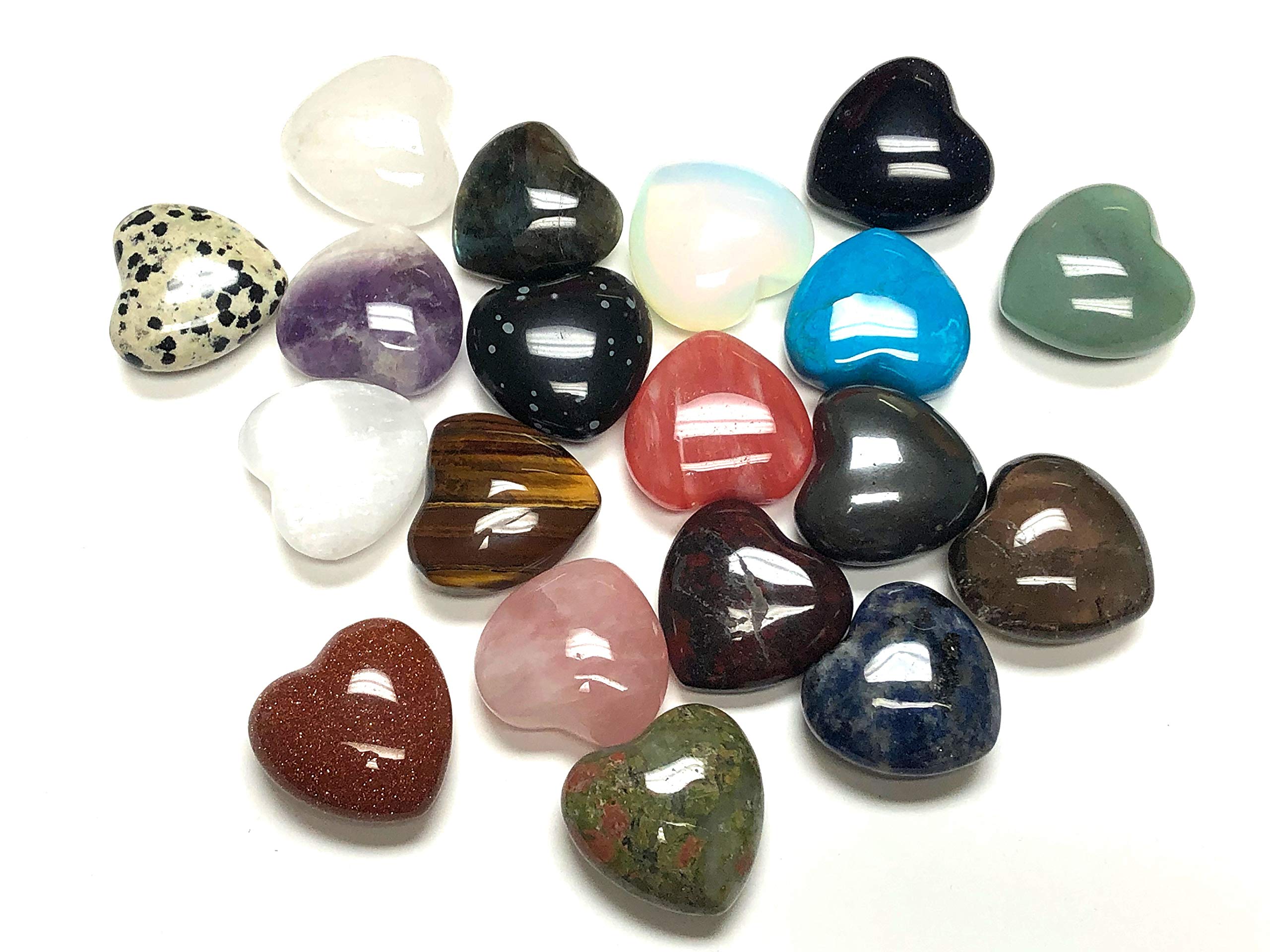 Zentron Crystal Collection 30MM All Natural Polished Pocket Gemstone Crystal Puff Heart and Velvet Pouch (Green Aventurine)