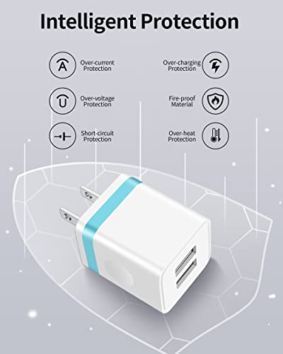 iPhone Charger [Apple MFi Certified], ARCCRA 3-Pack 3FT 6FT 10FT Lightning Cable Data Sync Charging Cords with 2 X Dual Port USB Wall Charger Block Plug for iPhone 13 12 11 Pro Max XS XR X 8 7 6 Plus