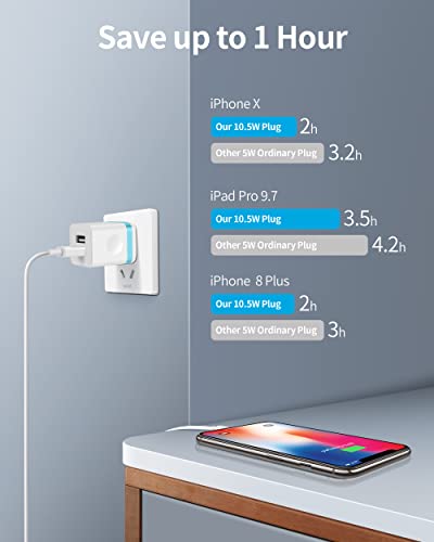 iPhone Charger [Apple MFi Certified], ARCCRA 3-Pack 3FT 6FT 10FT Lightning Cable Data Sync Charging Cords with 2 X Dual Port USB Wall Charger Block Plug for iPhone 13 12 11 Pro Max XS XR X 8 7 6 Plus