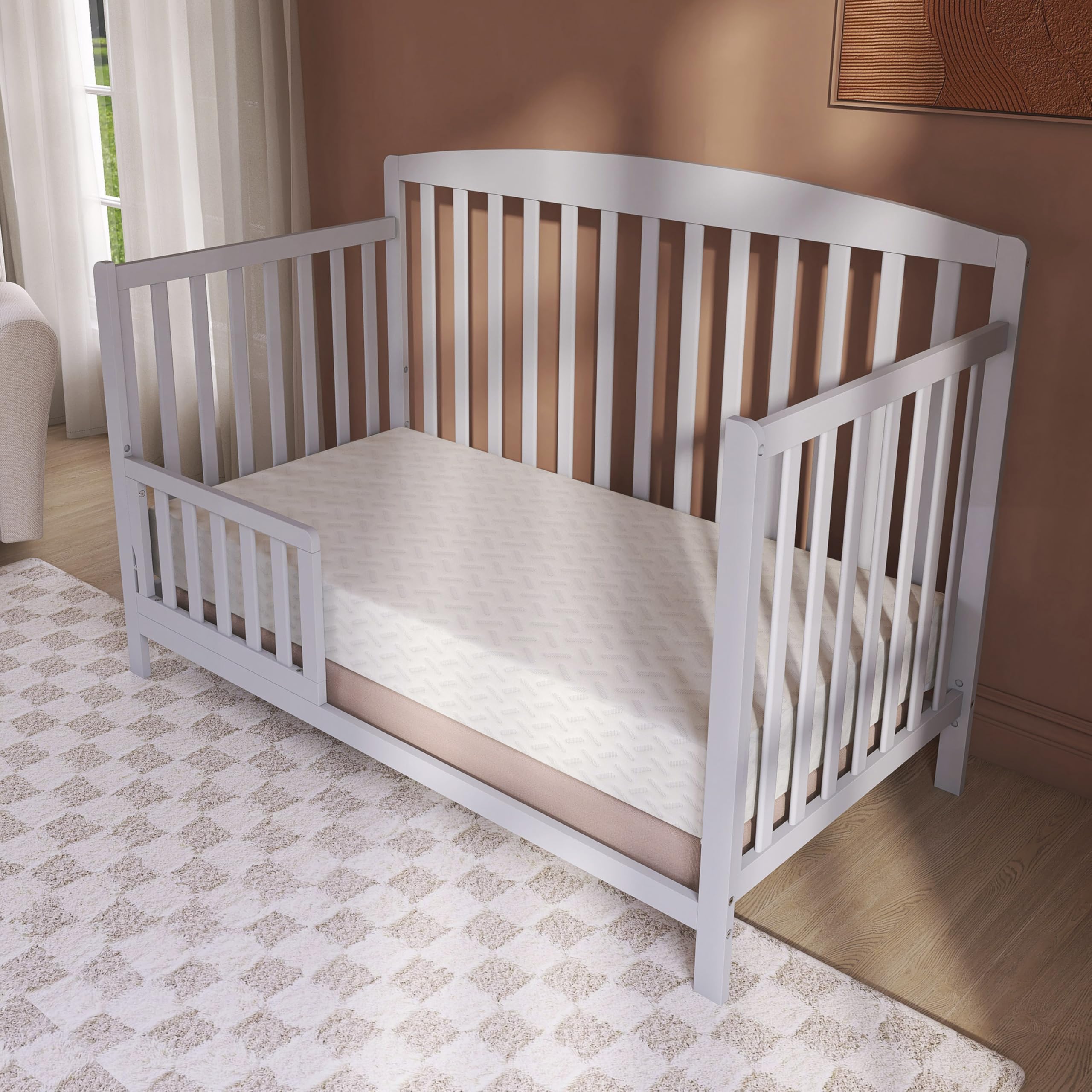 Dream On Me Baby Fairy 5” Foam Crib & Toddler Bed Mattress in a Box, White I Greenguard Gold Certified I JPMA Certified