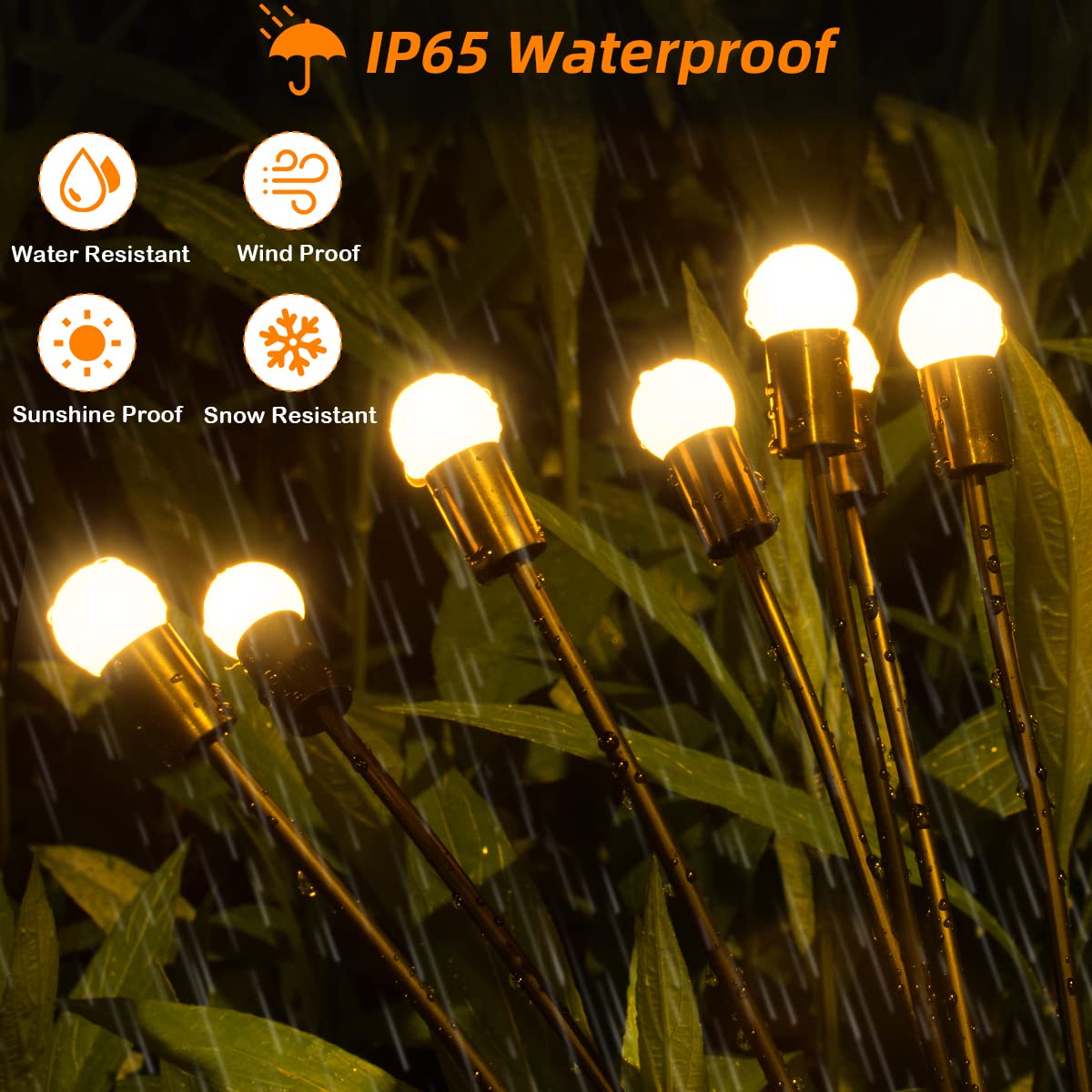 Solar Lights for Outside, 6Pack Solar Firefly Lights Outdoor Waterproof for Garden Decor, 8LED Solar Garden Lights Fairy, Swaying Solar Powered Firefly Yard Lights for Patio Decorations