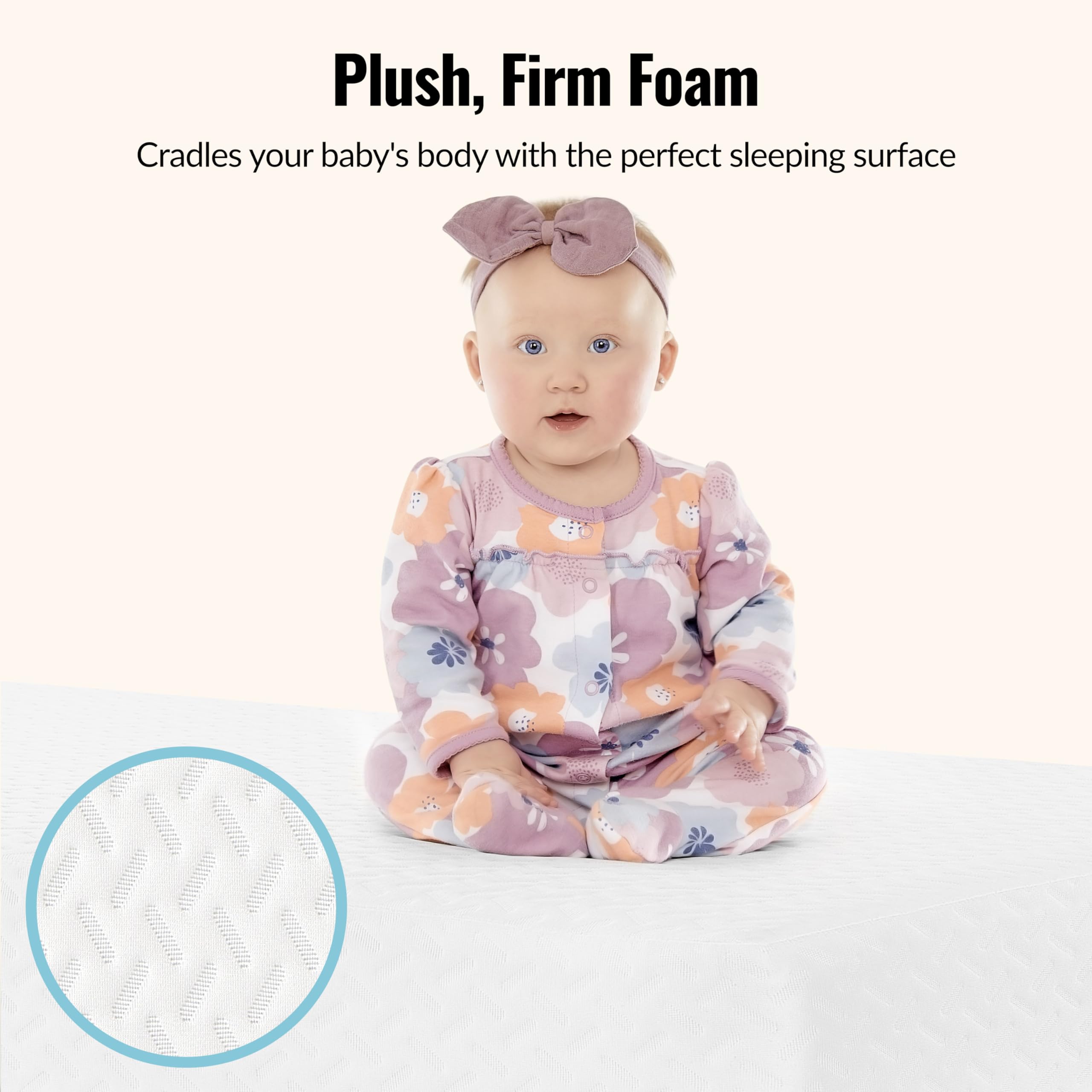 Dream On Me Baby Fairy 5” Foam Crib & Toddler Bed Mattress in a Box, White I Greenguard Gold Certified I JPMA Certified