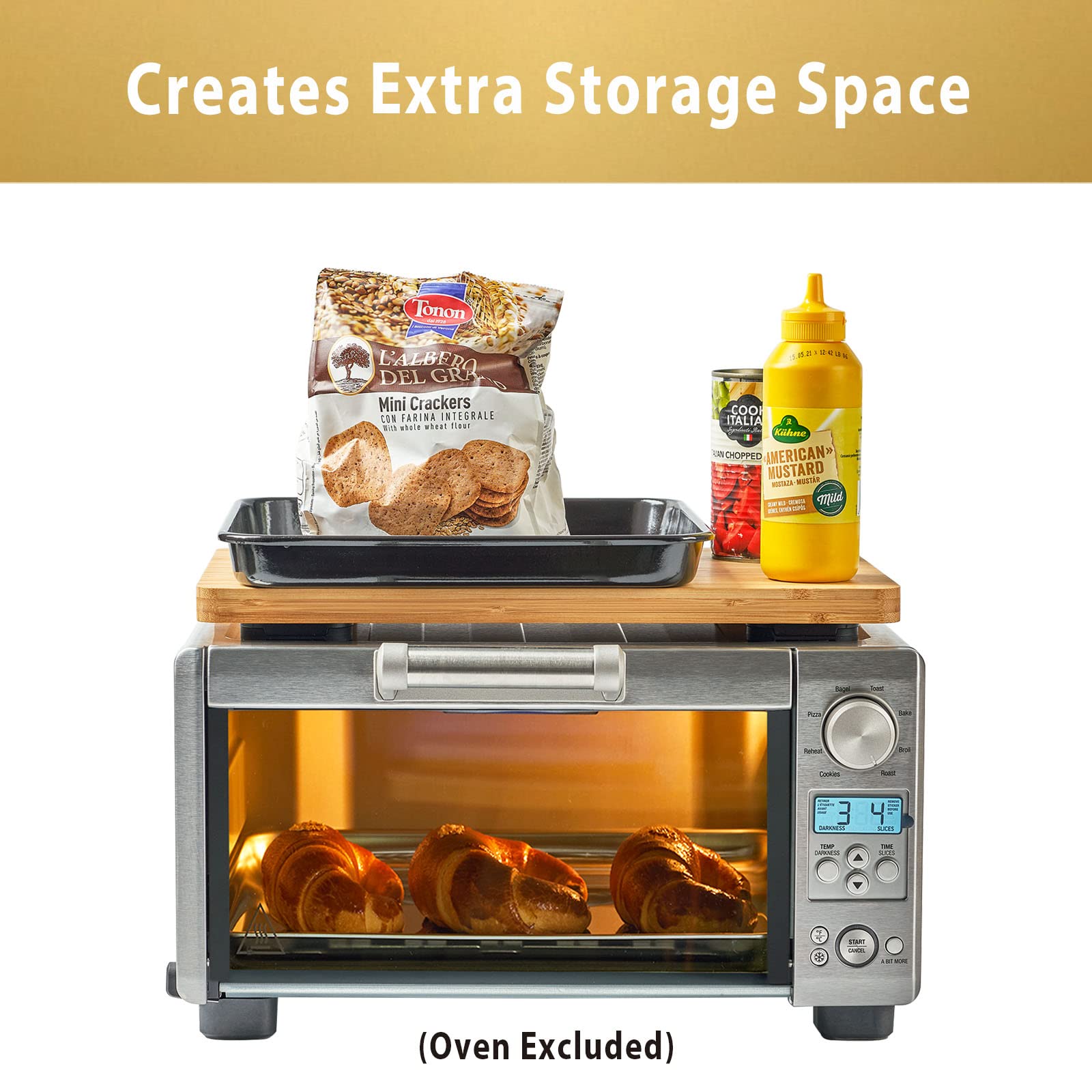 Cutting board Compatible with Breville BOV650XL/BOV670BSS Compact Smart Oven, Accessories for Countertop Toaster Oven, With Heat Resistant Silicone Feet, Creates Storage Space, Protects Cabinets