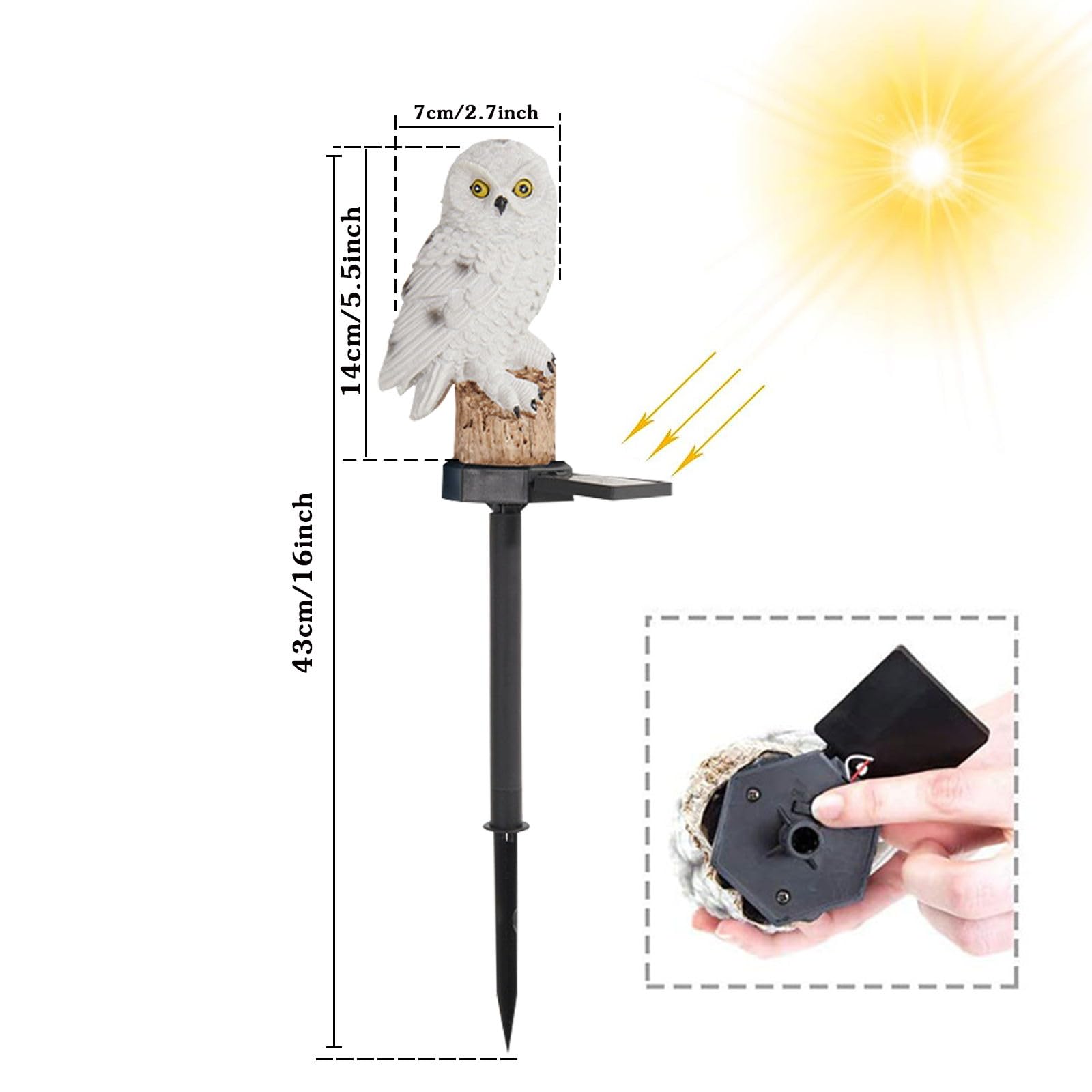 Owl Solar Garden Lights,Owl decor Garden Solar Light Outdoor Decor,Owl Path LED Lights,Solar Animal Lights,Outdoor Solar Garden Stake Light,Garden Statue Solar Light for Yard Housewarming Gift