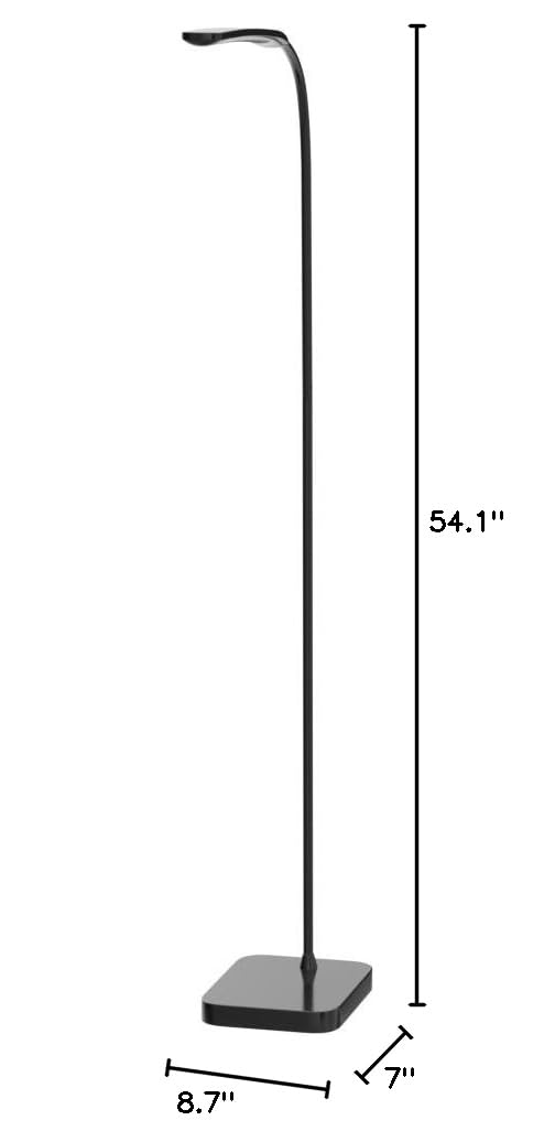 Joymon LED Floor Lamp, Adjustable Gooseneck Standing Lamp with 3 Color Temperature 3000K-6000K and 10-100% Stepless Dimmer, 2 in 1 Modern Desk Reading Lamp for Living Room, Bedroom and Office, Black