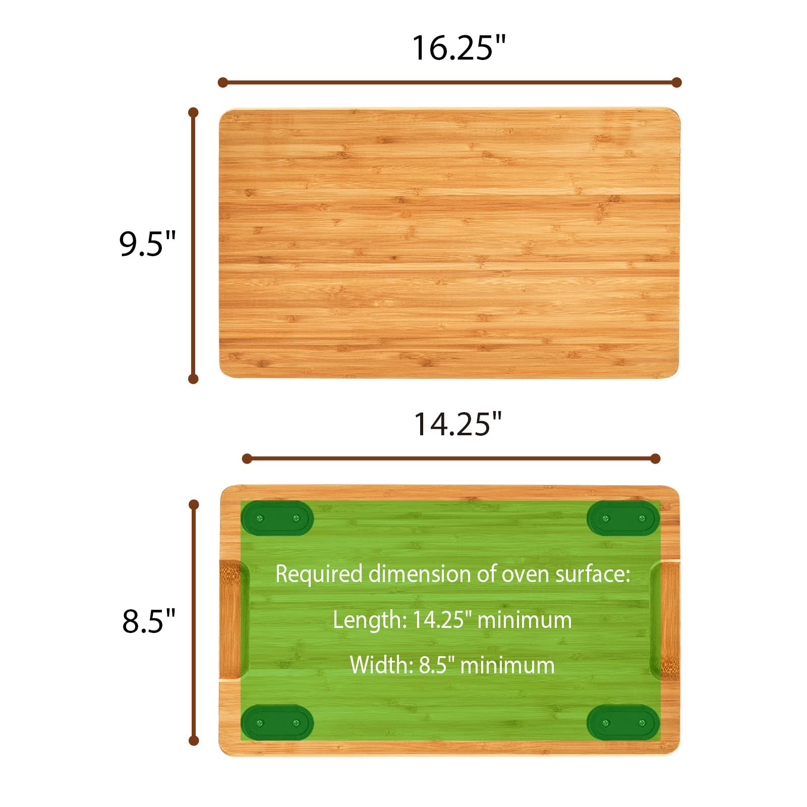 Cutting board Compatible with Breville BOV650XL/BOV670BSS Compact Smart Oven, Accessories for Countertop Toaster Oven, With Heat Resistant Silicone Feet, Creates Storage Space, Protects Cabinets