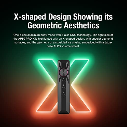 Hidizs AP80 PRO-X Portable Balanced Lossless MQA Bluetooth Music Player with Dual ESS9219C DAC Chips and Supports MQA 8X/LDAC/apt-X/AAC/USB DAC/DSD256/HiBy Link Hi-Res Audio Wireless DAP (Black)