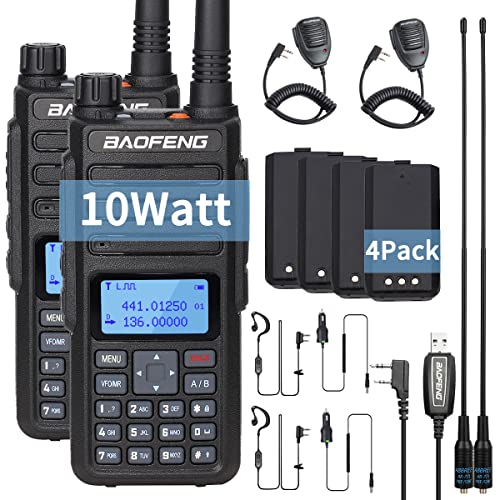 Ham Radio Baofeng BF-H6 10W High Power Two Way Radio Dual Band Handheld Walkie Talkie with Extra Battery Car Charger Programming Cable etc,2Pack