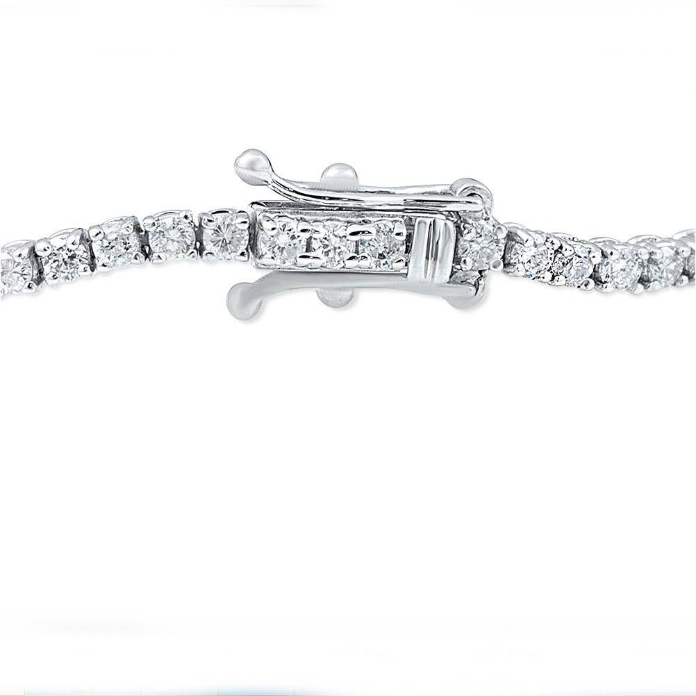 Pompeii3 3 Ct Diamond Tennis Bracelet 14k White Gold 7" Lab Grown Double Locking Clasp Women's Prong Set