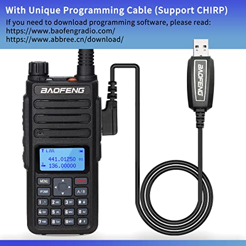 Ham Radio Baofeng BF-H6 10W High Power Two Way Radio Dual Band Handheld Walkie Talkie with Extra Battery Car Charger Programming Cable etc,2Pack