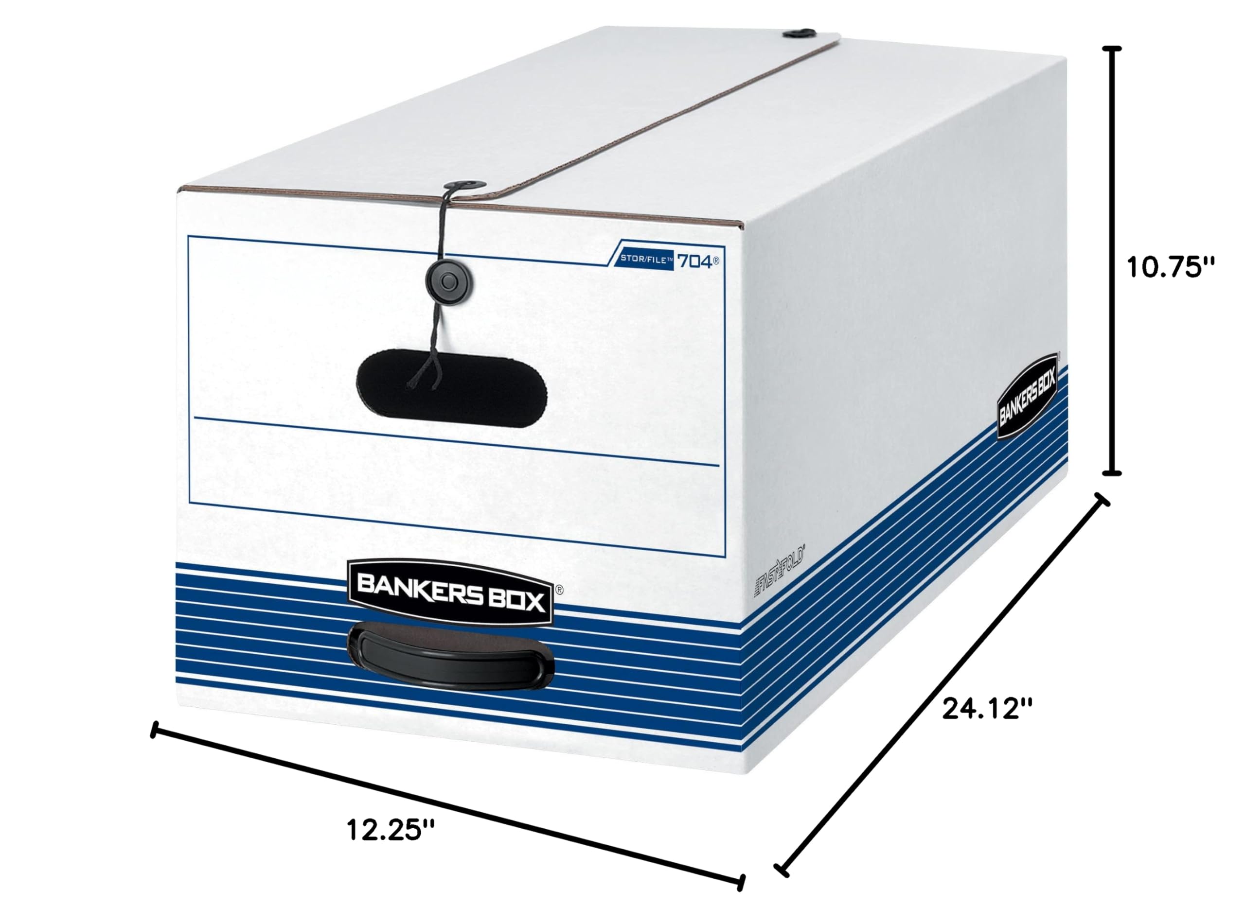 Bankers Box STOR/FILE Medium-Duty Storage Boxes, FastFold, String and Button, Letter, Case of 12 (00704)