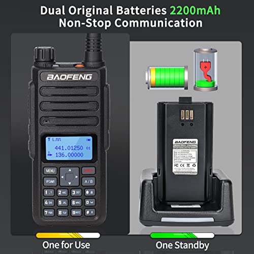 Ham Radio Baofeng BF-H6 10W High Power Two Way Radio Dual Band Handheld Walkie Talkie with Extra Battery Car Charger Programming Cable etc,2Pack