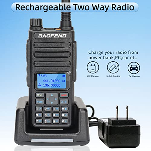Ham Radio Baofeng BF-H6 10W High Power Two Way Radio Dual Band Handheld Walkie Talkie with Extra Battery Car Charger Programming Cable etc,2Pack