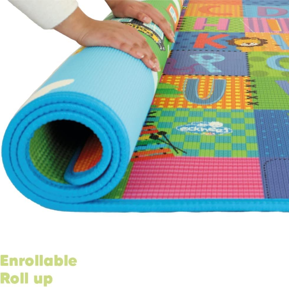 Eckhert Kids playmat Double Side - Large 59.05x78.74x0.4 Inches - Safari Fun