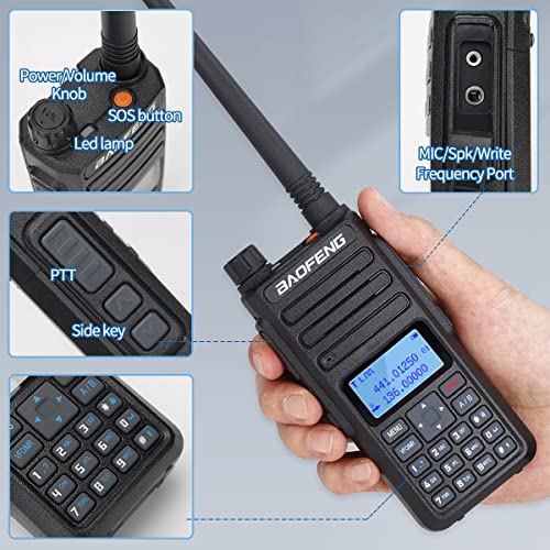 Ham Radio Baofeng BF-H6 10W High Power Two Way Radio Dual Band Handheld Walkie Talkie with Extra Battery Car Charger Programming Cable etc,2Pack