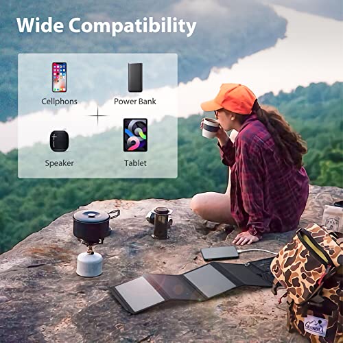 [Upgraded]BigBlue 3 USB-A 28W Solar Charger(5V/4.8A Max), Portable SunPower Solar Panel Charger for Camping, IPX4 Waterproof, Compatible with iPhone 11/XS/XS Max/XR/X/8/7, iPad, Samsung Galaxy LG etc.