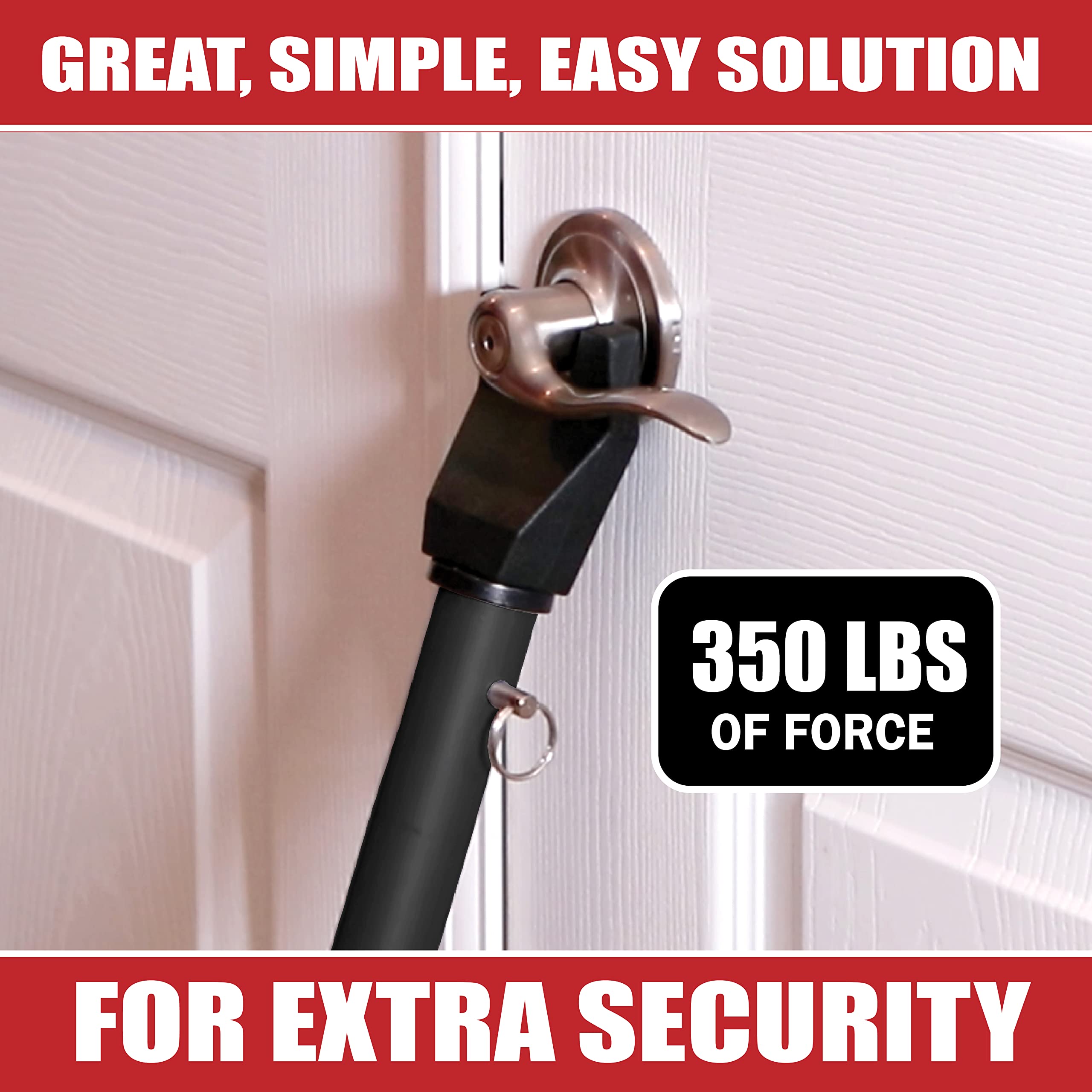 Product Trend Door Security Bar, 2-Sets Adjustable-Length Portable Door Bar for Hinged and Sliding Doors, Home Safety and Travel Security, Extends 28 Inches to 45 Inches, Grey