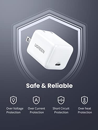 UGREEN AceCube 30W USB-C Power Adapter, USB C Charger GaN Charger, PD PPS Fast Charger Block Compatible with iPhone 14 Pro max/13 pro max, Galaxy S23/22/21, Pixel 7/7 Pro, iPad, MacBook Air