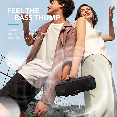 Soundcore 3 by Anker, Bluetooth Speaker with Stereo Sound, 24H Playtime, IPX7 Waterproof, Pure Titanium Diaphragm Drivers, PartyCast, BassUp, App, Custom EQ, for Home, Outdoor, and Beach