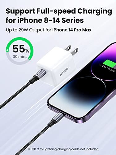 UGREEN AceCube 30W USB-C Power Adapter, USB C Charger GaN Charger, PD PPS Fast Charger Block Compatible with iPhone 14 Pro max/13 pro max, Galaxy S23/22/21, Pixel 7/7 Pro, iPad, MacBook Air