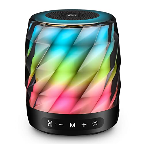 LFS Bluetooth Speaker with Lights, Portable Wireless Speaker, Powerful 20W Sound, IPX5 Waterproof, 7 Color Lights, 20H Playtime, Night Light Party Speakers, Perfect for Home, Outdoor, Holiday
