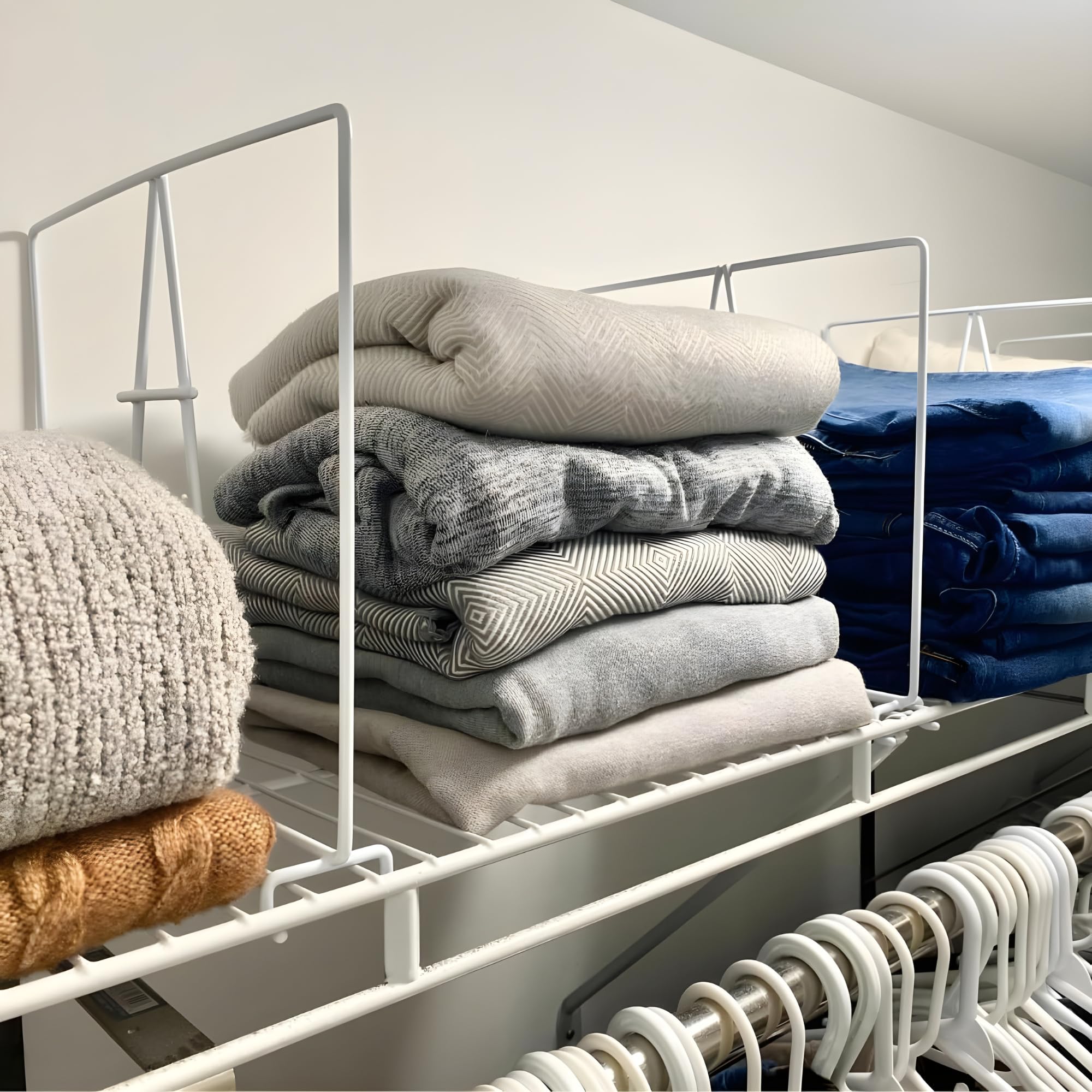 Evelots 8 Pack Wire Shelf Dividers for Closet/Office/Pantry/Garage-New & Improved-Vertical Storage/Organization-Easy No Tool Install-Plastic Coated Steel