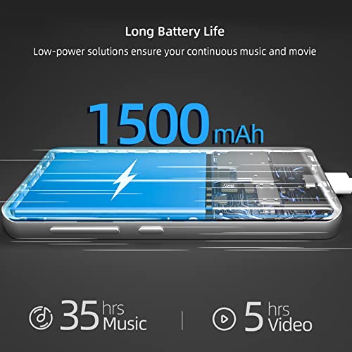 MP3 Player with Bluetooth and WiFi, 4" Full Touch Screen MP4 MP3 Player with Spotify, Android Streaming Music Player with Pandora, Portable HiFi Sound Walkman Digital Audio Player with Speaker (White)